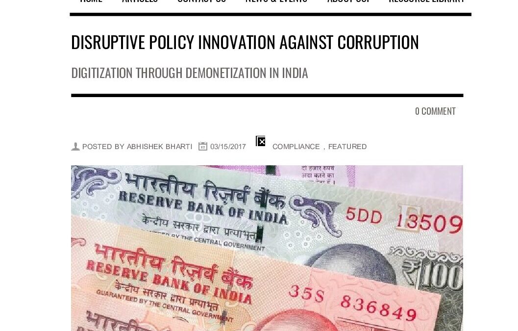 Disruptive Policy Innovation Against Corruption | AFCA